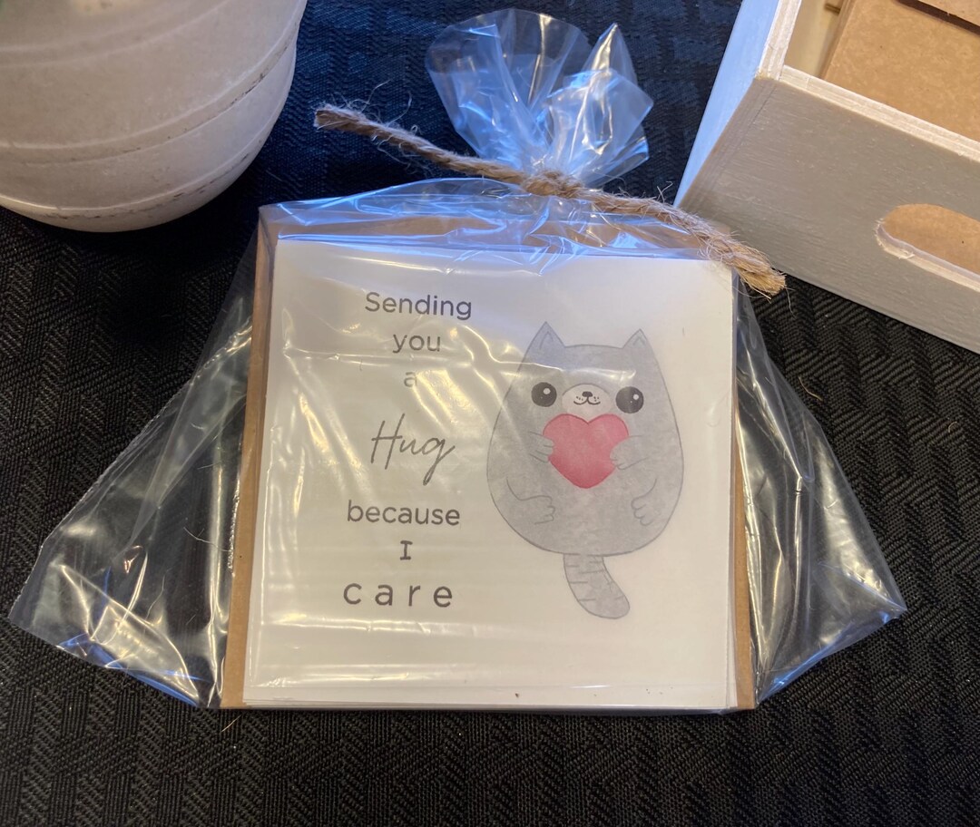 Mini 3” CARD Pack-care- “sending a Hug” Homemade Card Set + Mini ...