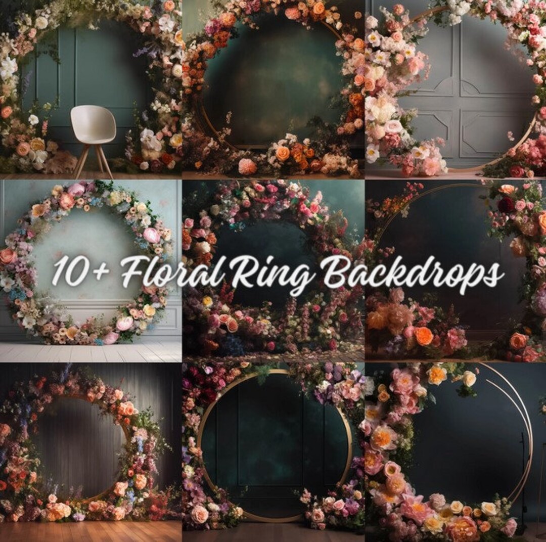 Floral Ring Backdrop Overlays Maternity Overlays for Photoshop, Ring ...