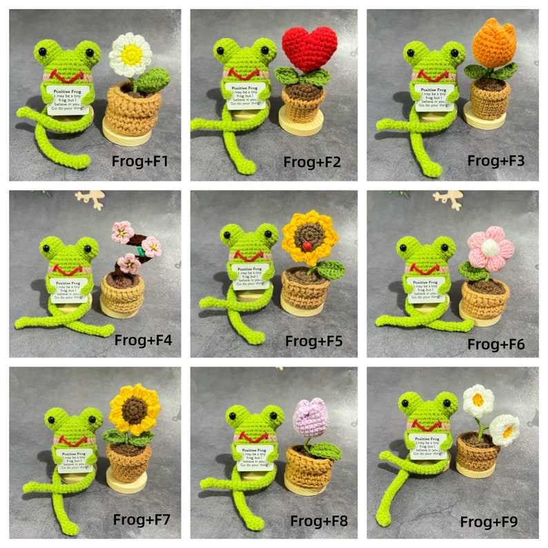 Emotional Support Sunflower+positive Frog Finished Product-handmade ...