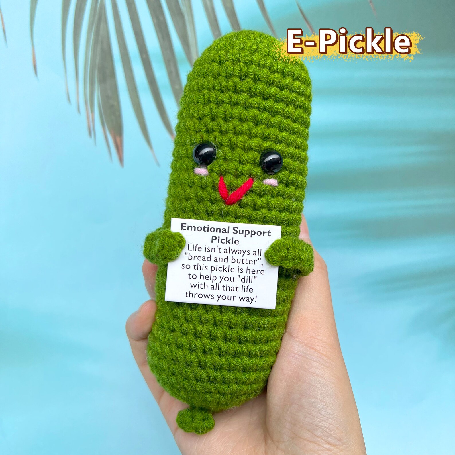 Big Size Crochet Emotional Support Pickle/positive Pickle/big Fan ...