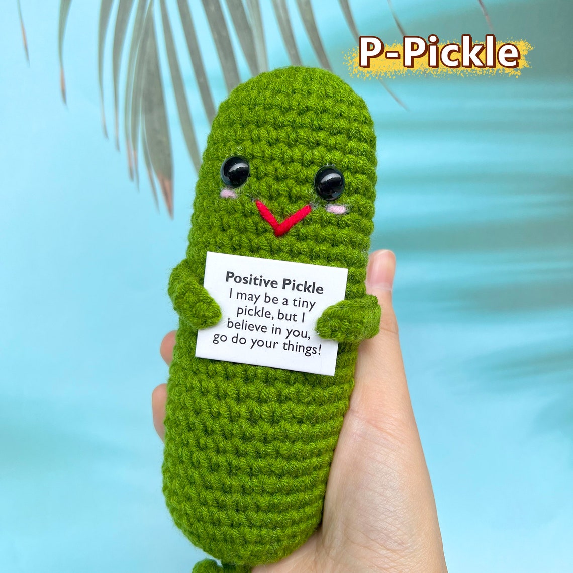 Big Size Crochet Emotional Support Pickle/positive Pickle/big Fan ...