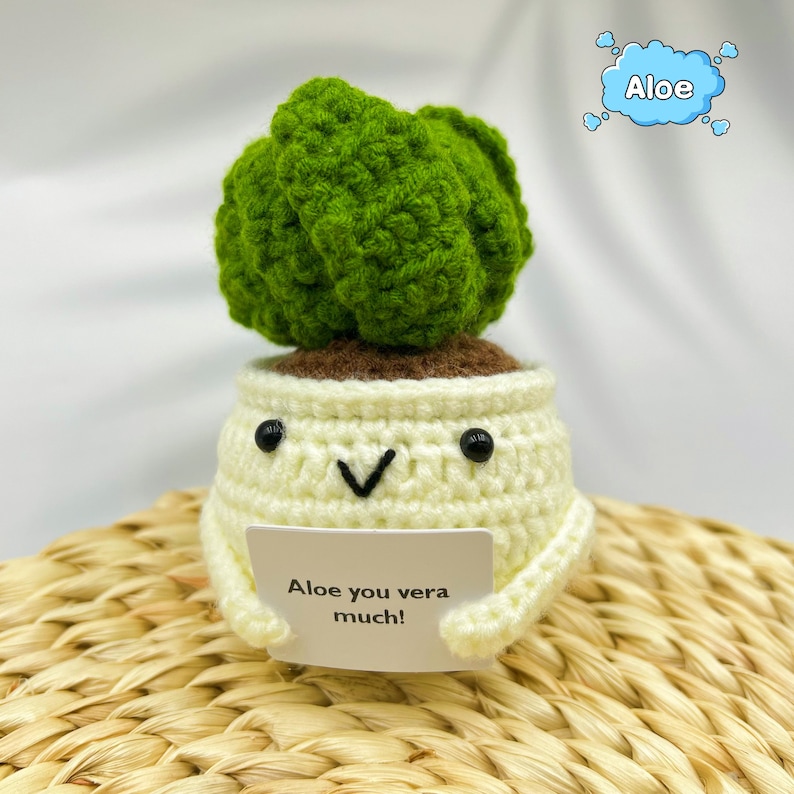Crochet Emotional Support Plant,crochet Aloe/sunflower, Mental Health ...