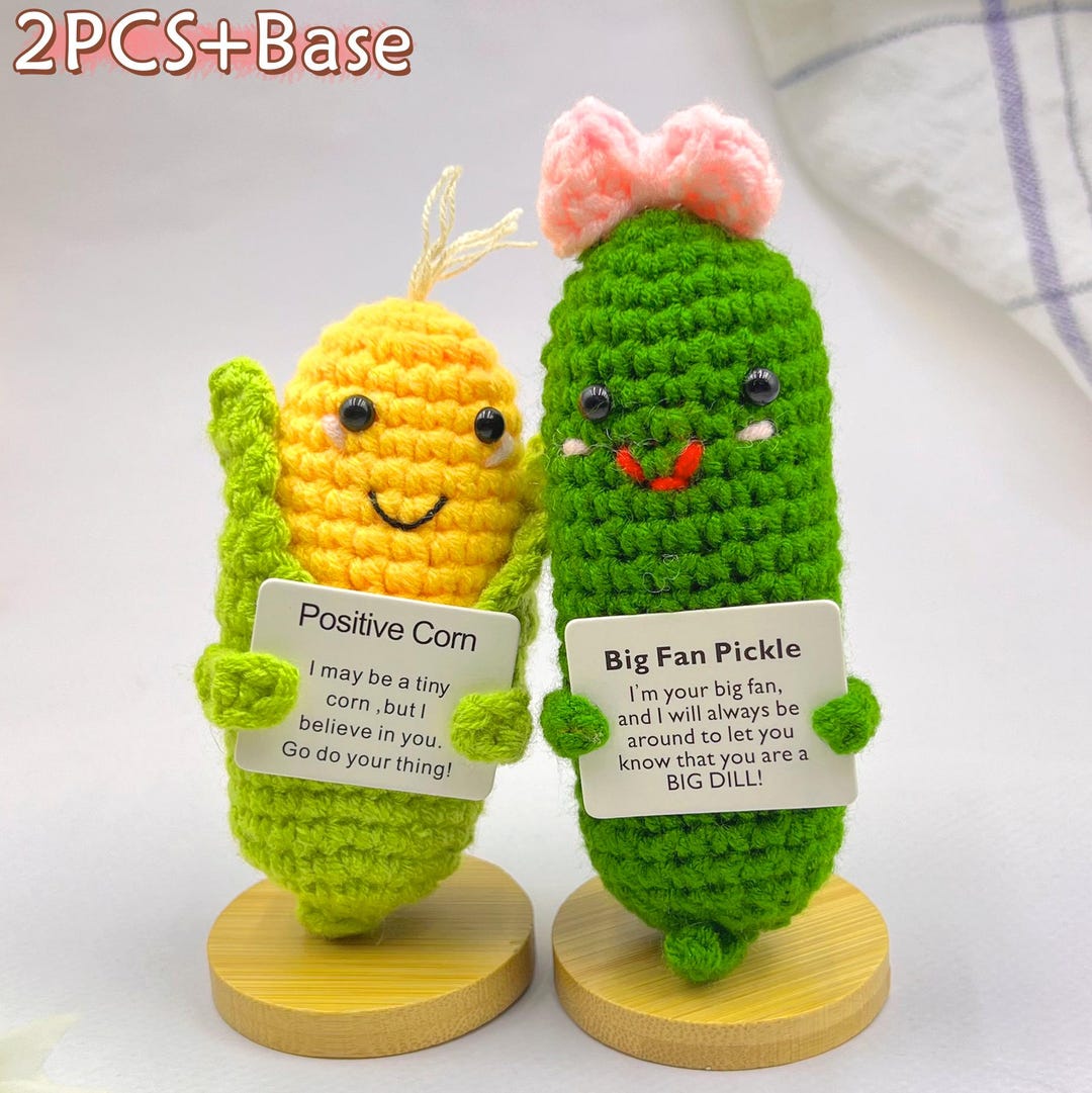 Adorable Crochet Pickle and Crochet Corn,emotional Support Gift ...