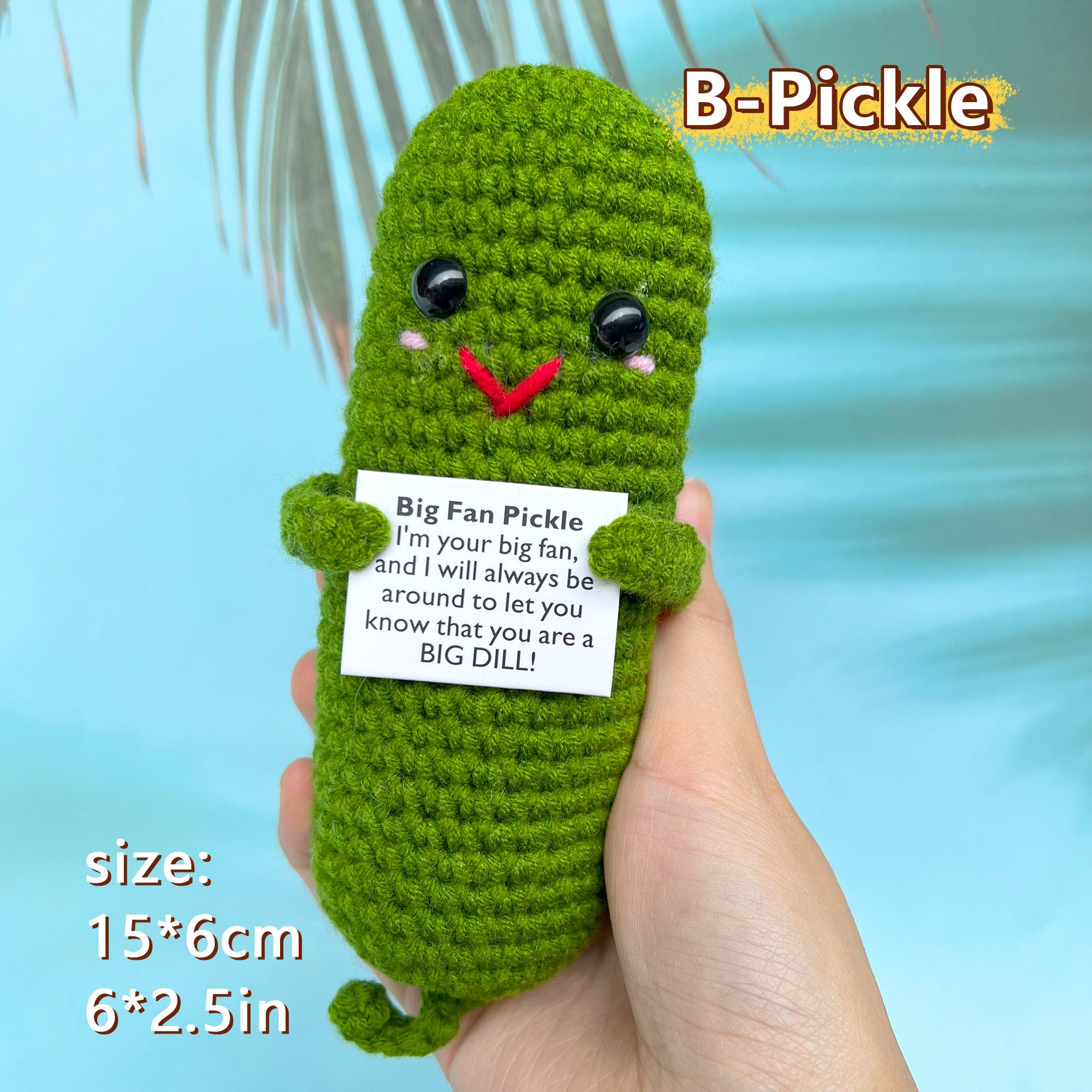 Big Size Crochet Emotional Support Pickle/positive Pickle/big Fan ...