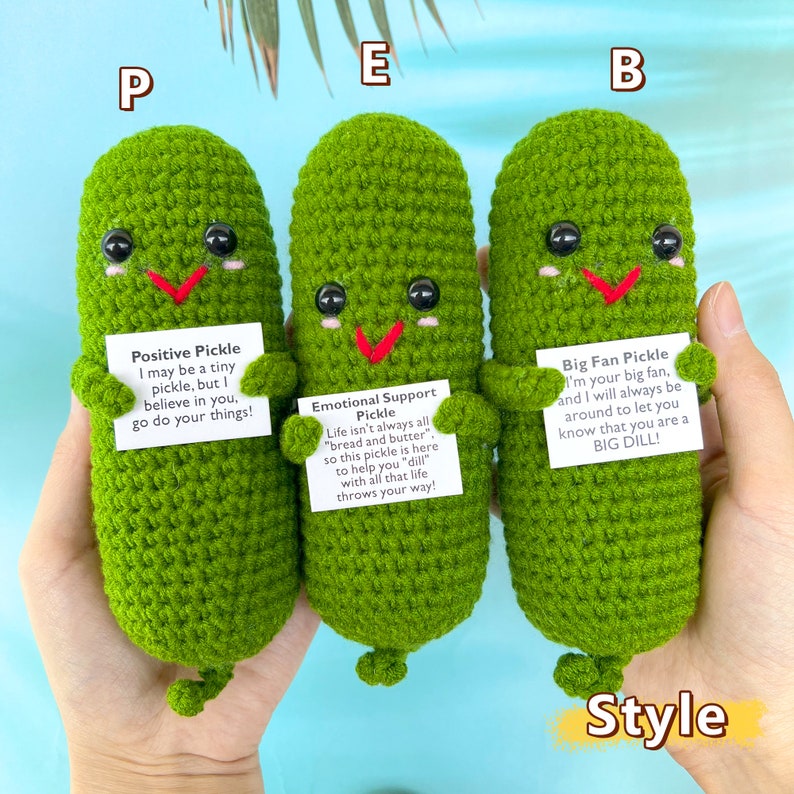 Big Size Crochet Emotional Support Pickle/positive Pickle/big Fan ...