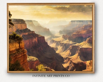 Grand Canyon Art Printable Digital Vintage Painting Digital Art ...