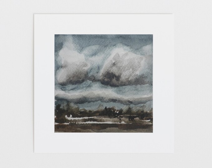 Storm - Hand Painted Watercolor Painting 6 X 6 Inches Bridesmaid Gift ...