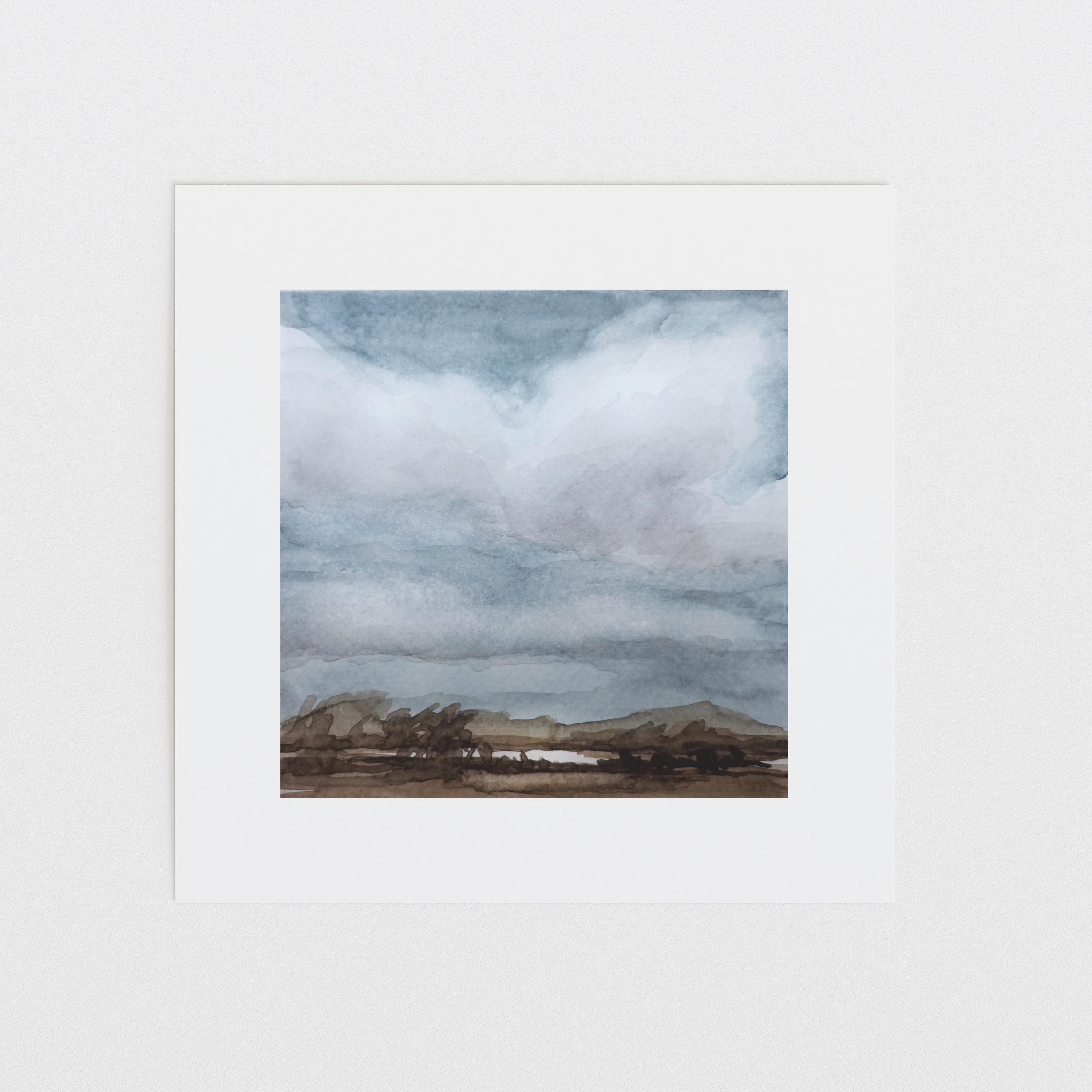 Reflective Hand Painted Watercolor Painting 6 X 6 Inches Cloud Painting ...