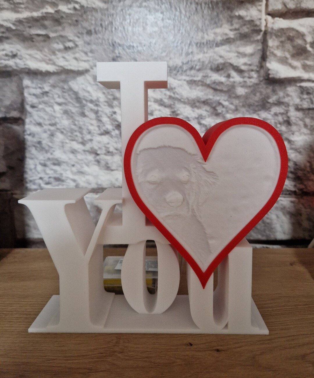 LED Heart i Love You Lithophane With Personalized Picture of Your Loved ...