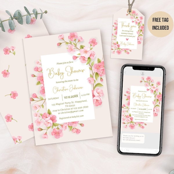 Cherry Blossom Baby Shower - Etsy