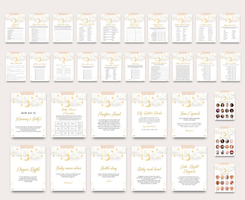 Baby Shower Games, Twinkle Twinkle Little Star, Editable Game Bundle ...