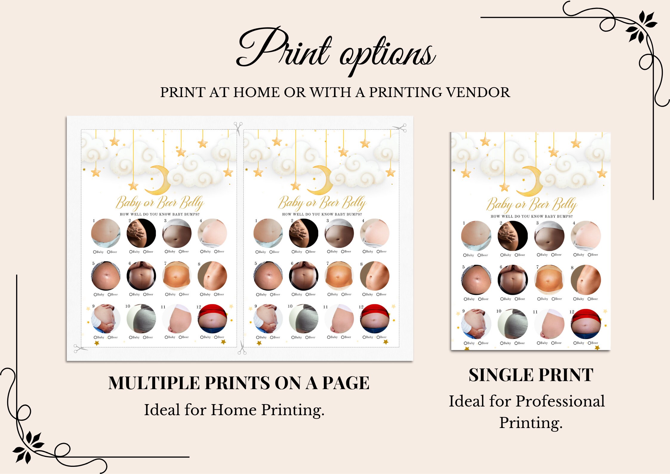 Baby Shower Games, Twinkle Twinkle Little Star, Editable Game Bundle ...