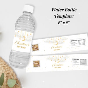 Water Bottle Labels Baby Shower Twinkle Twinkle Little Star, Editable ...