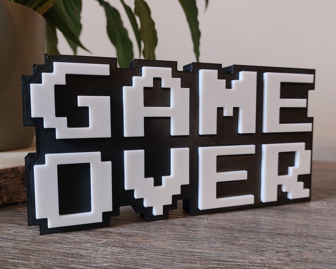 Game Over 3D Logo Sign Gaming 3D Printing - Etsy