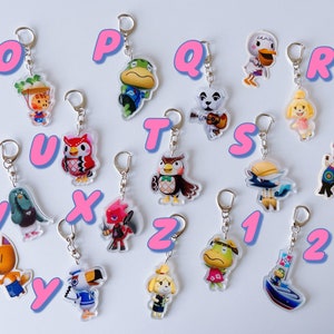 AC Animal Crossing Keychain Villager Stickers Acrylic Charm - Etsy