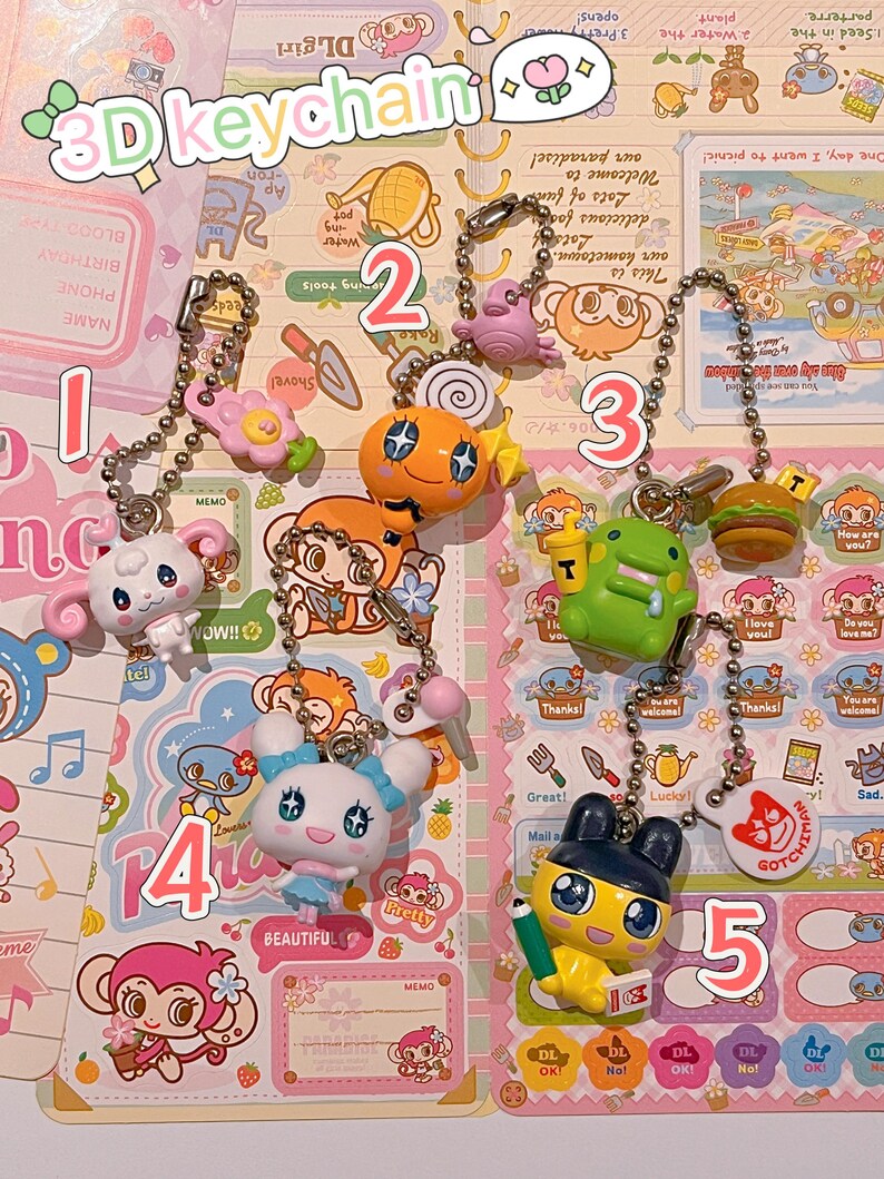 Tamagotchi Vintage Rare Gashapon V4 Antenna Topper Figure Bell Keychain ...