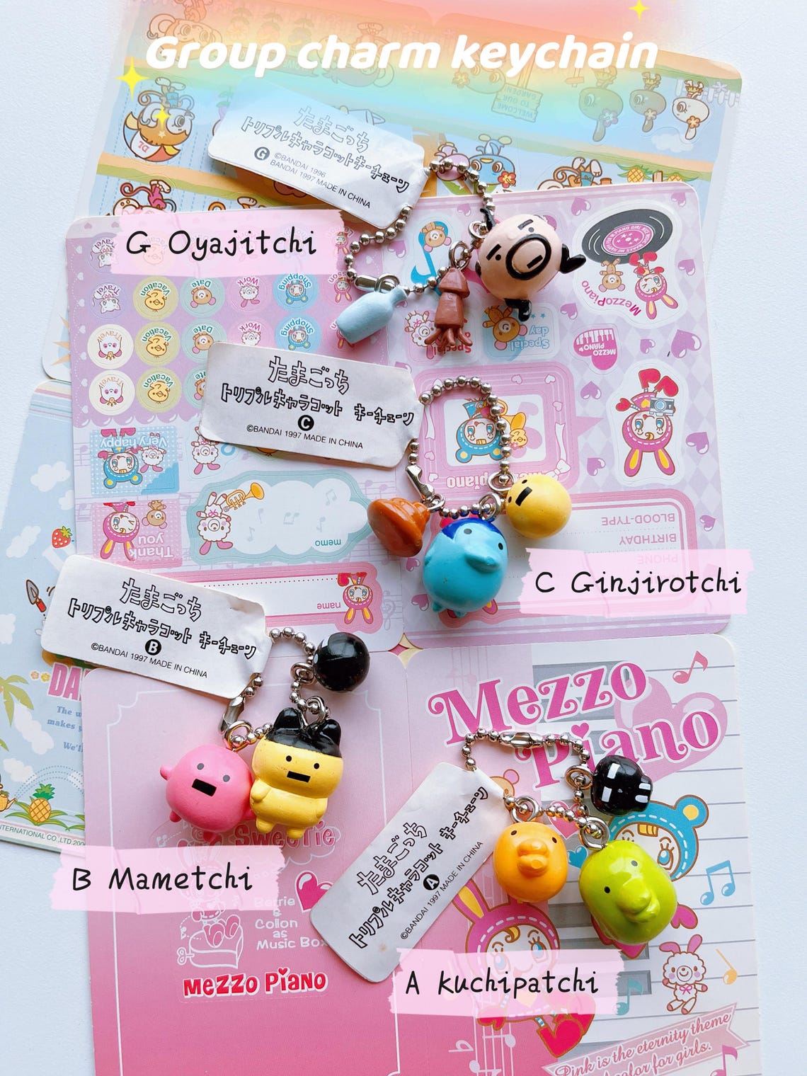 Tamagotchi Vintage Rare Gashapon V4 Antenna Topper Figure Bell Keychain ...