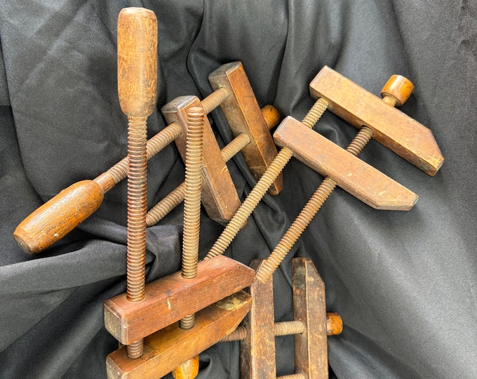 Vintage Antique Wood Clamps 2 Sizes!! COLLECTION OF 10 Save Them From ...