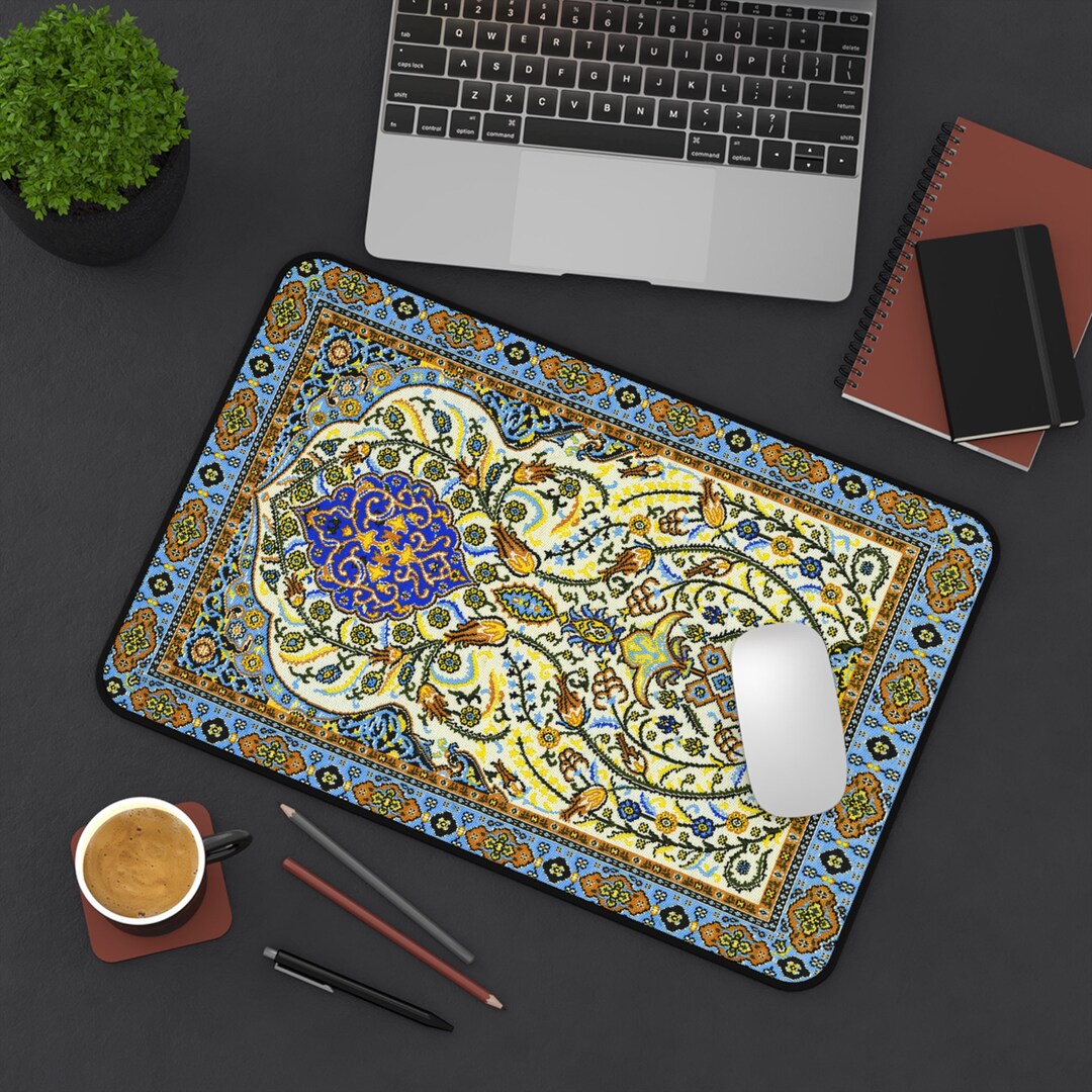Persian Rug Desk Mat Sophisticated Office Decor Tech Accessories Desk ...