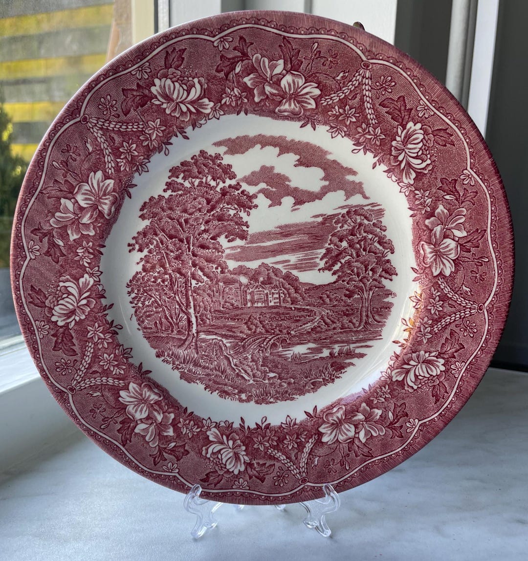 Vintage Barratts of Staffordshire Red Transferware Dessert Plate – Made ...