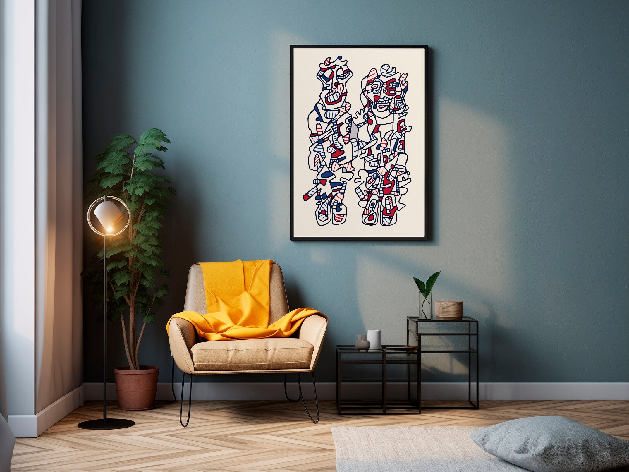 Vintage Museum 1974 Delegation Poster Retro Abstract Art - Etsy