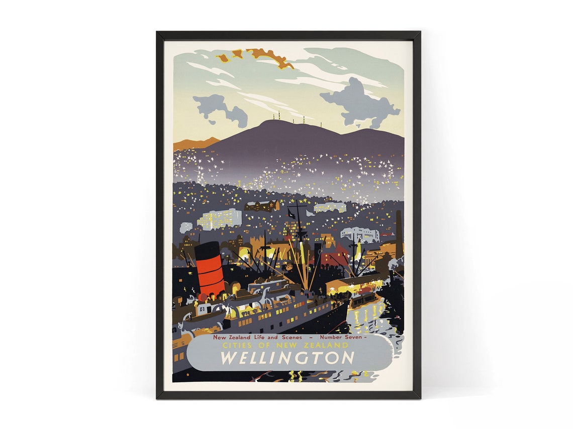 Printable Travel Poster: Wellington New Zealand Vintage - Etsy