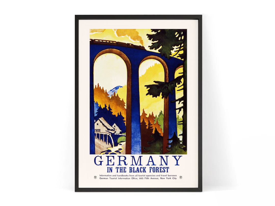 Vintage Travel Germany Black Forest 1930s Poster Authentic - Etsy