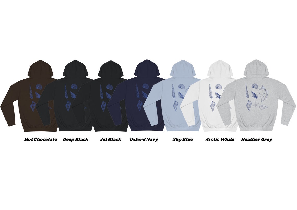 Seashell Hoodie Beach Vibes Sweatshirt Coastal Chic Pullover Ocean ...