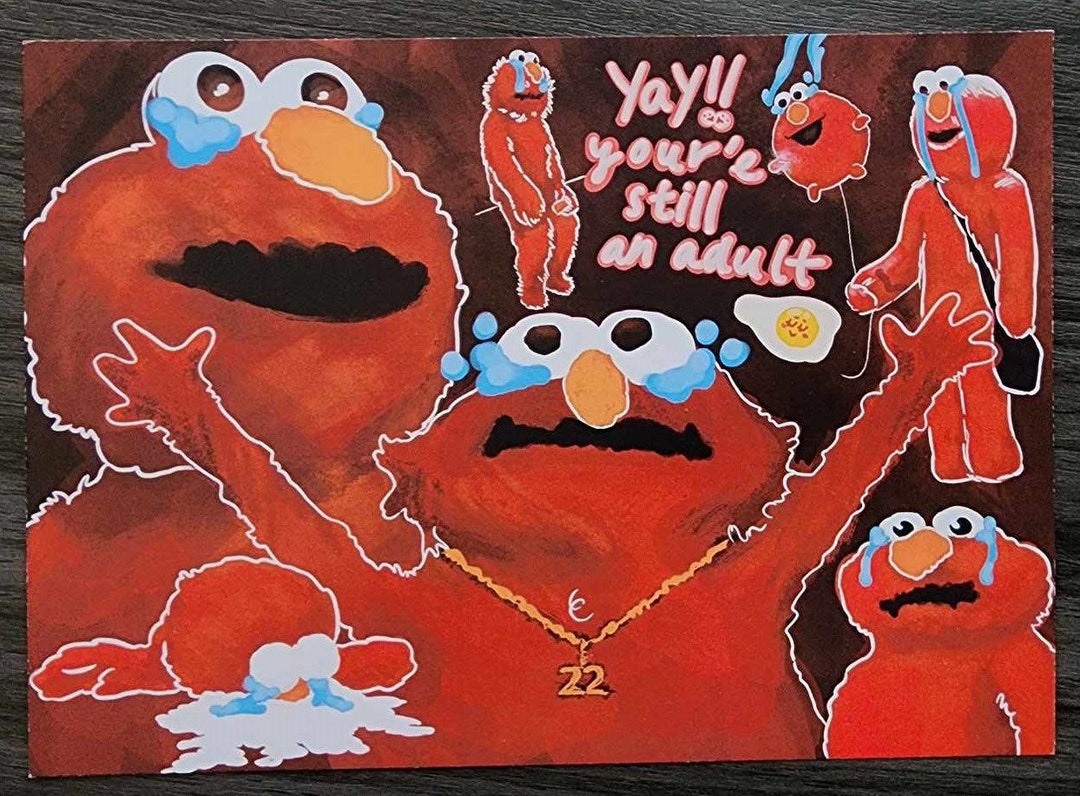 22nd Birthday Card elmo Themed - Etsy
