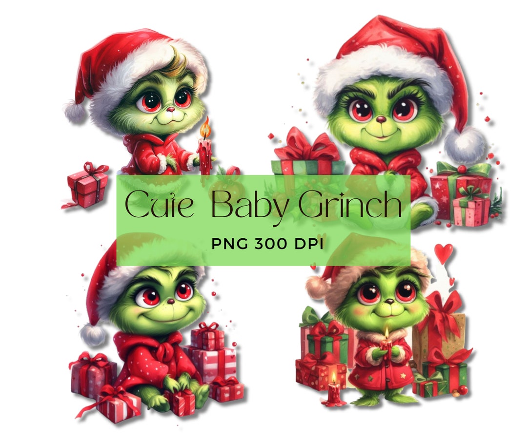Grinch Christmas Decorations Cute Baby Grinch Grinch PNG - Etsy