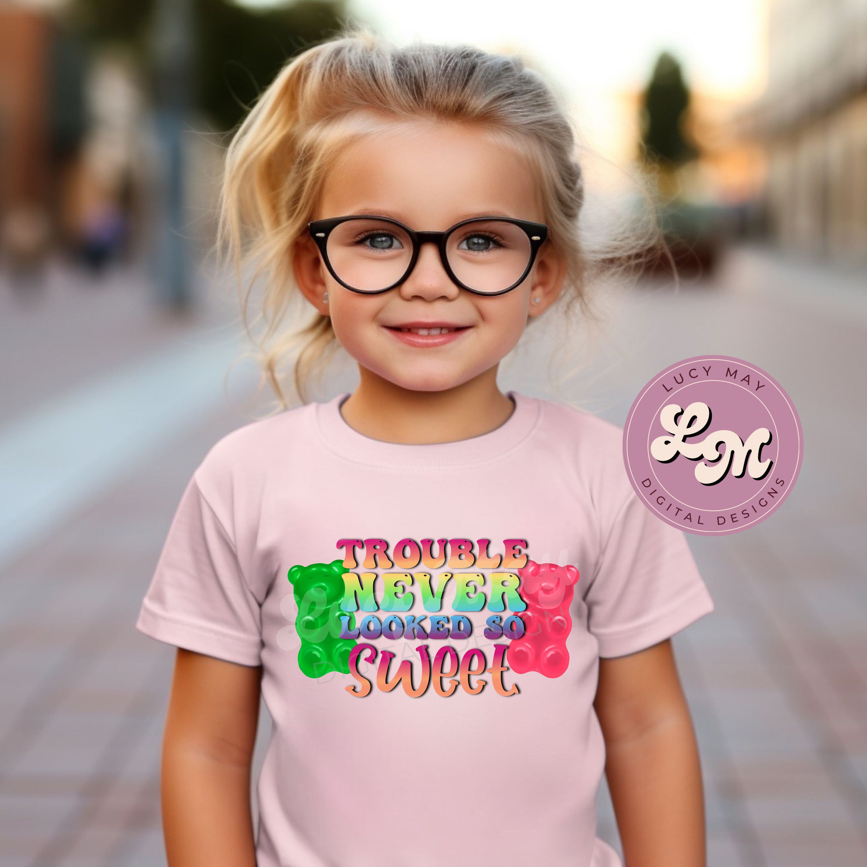 Trouble Never Looked so Sweet, Png, Gummy Bear Png, Candy Png, Rainbow ...