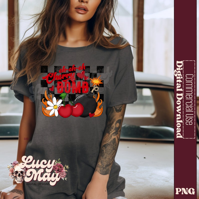 Cherry Bomb Png, Cherries, Bomb, Checker Print, Edgy, Rock N Roll ...
