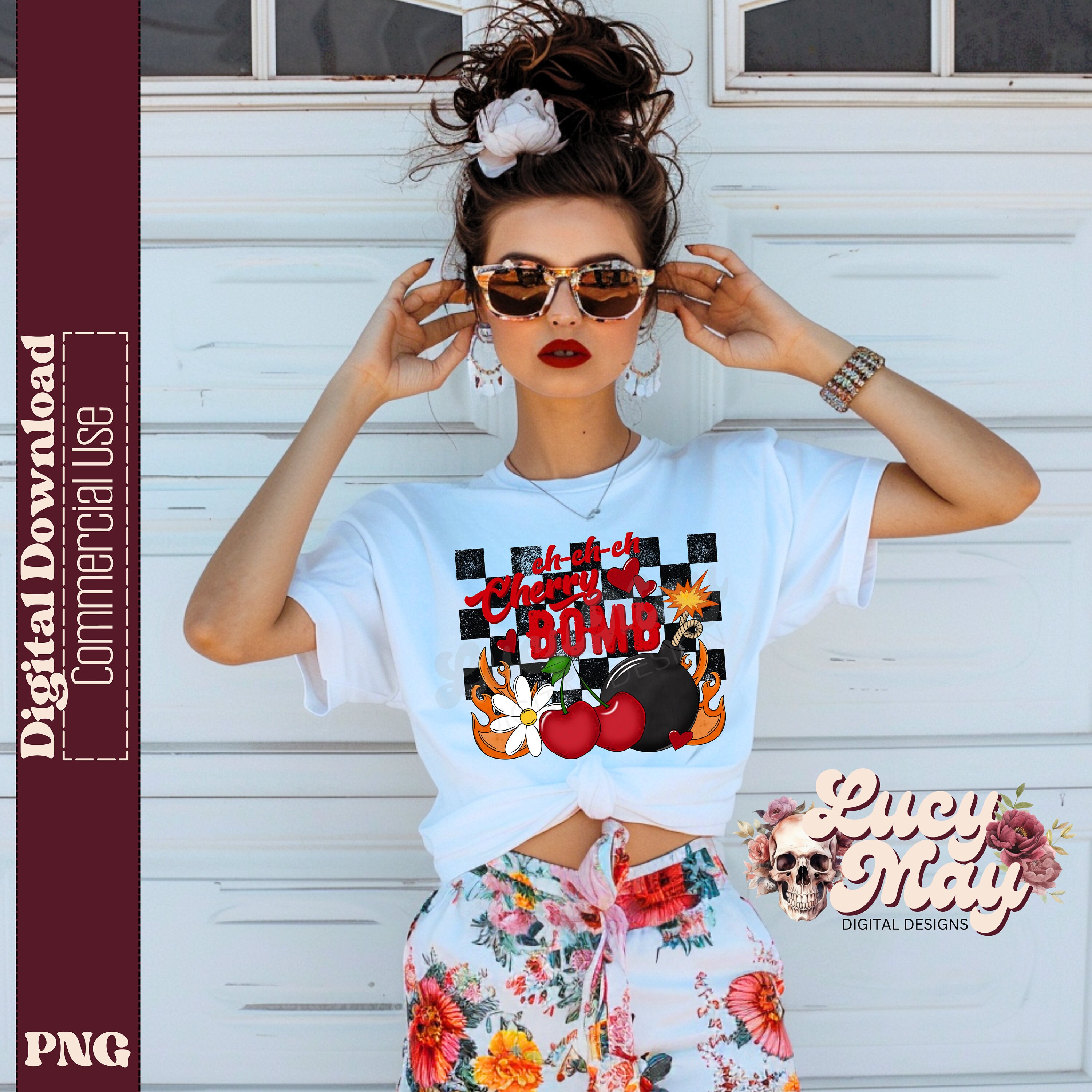Cherry Bomb Png, Cherries, Bomb, Checker Print, Edgy, Rock N Roll ...