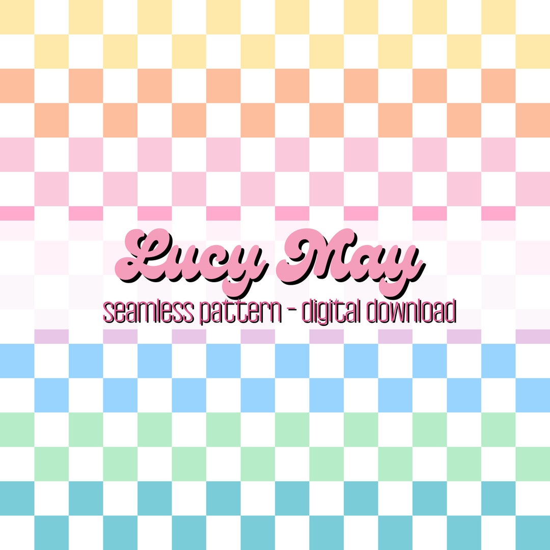 Pastel Checker Print Seamless Pattern: Girly Fabric Design (digital ...