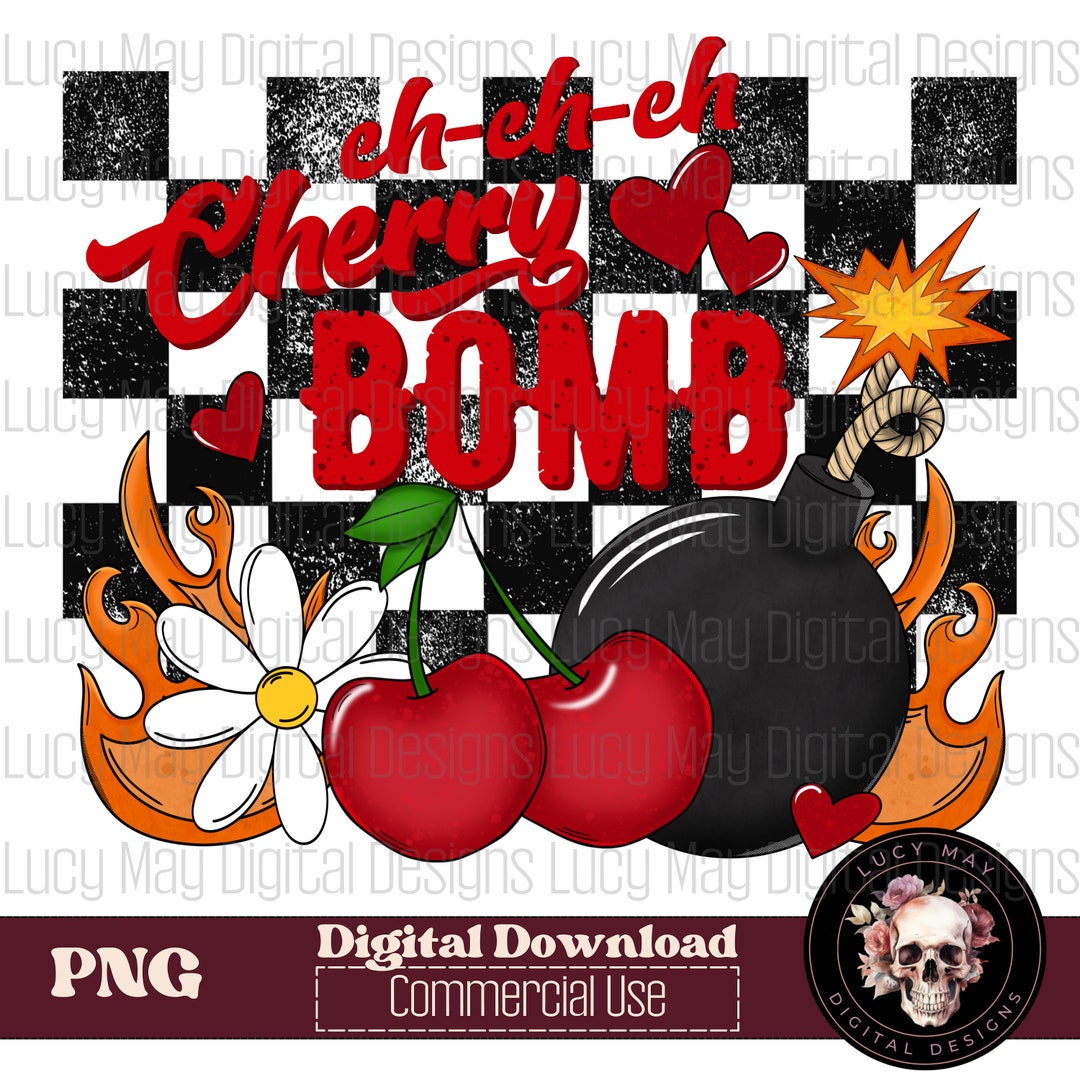 Cherry Bomb Png, Cherries, Bomb, Checker Print, Edgy, Rock N Roll ...