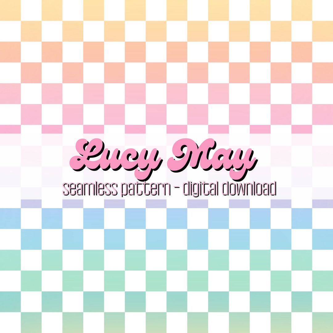 Rainbow Ombre Checker Print, Ombre Seamless Pattern, Pastel, Spring ...