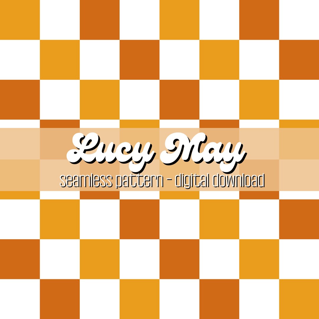 Orange Checker Print Seamless Pattern, Seamless File, Seamless Design ...