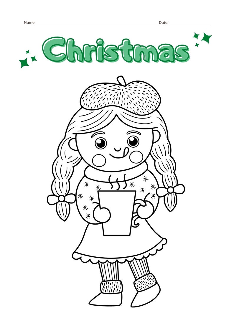Holly Jolly Coloring Worksheet Set - Etsy Australia