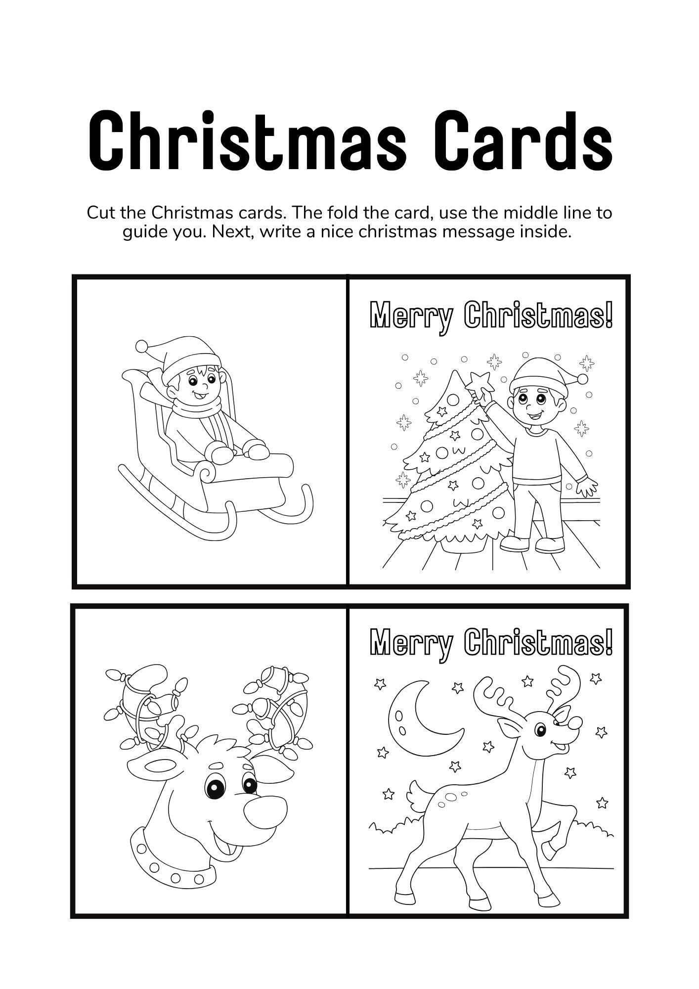 Merry Christmas Coloring Pages Worksheet Set - Etsy