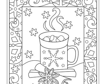 Christmas Color Haven Coloring Pages Worksheet Set - Etsy