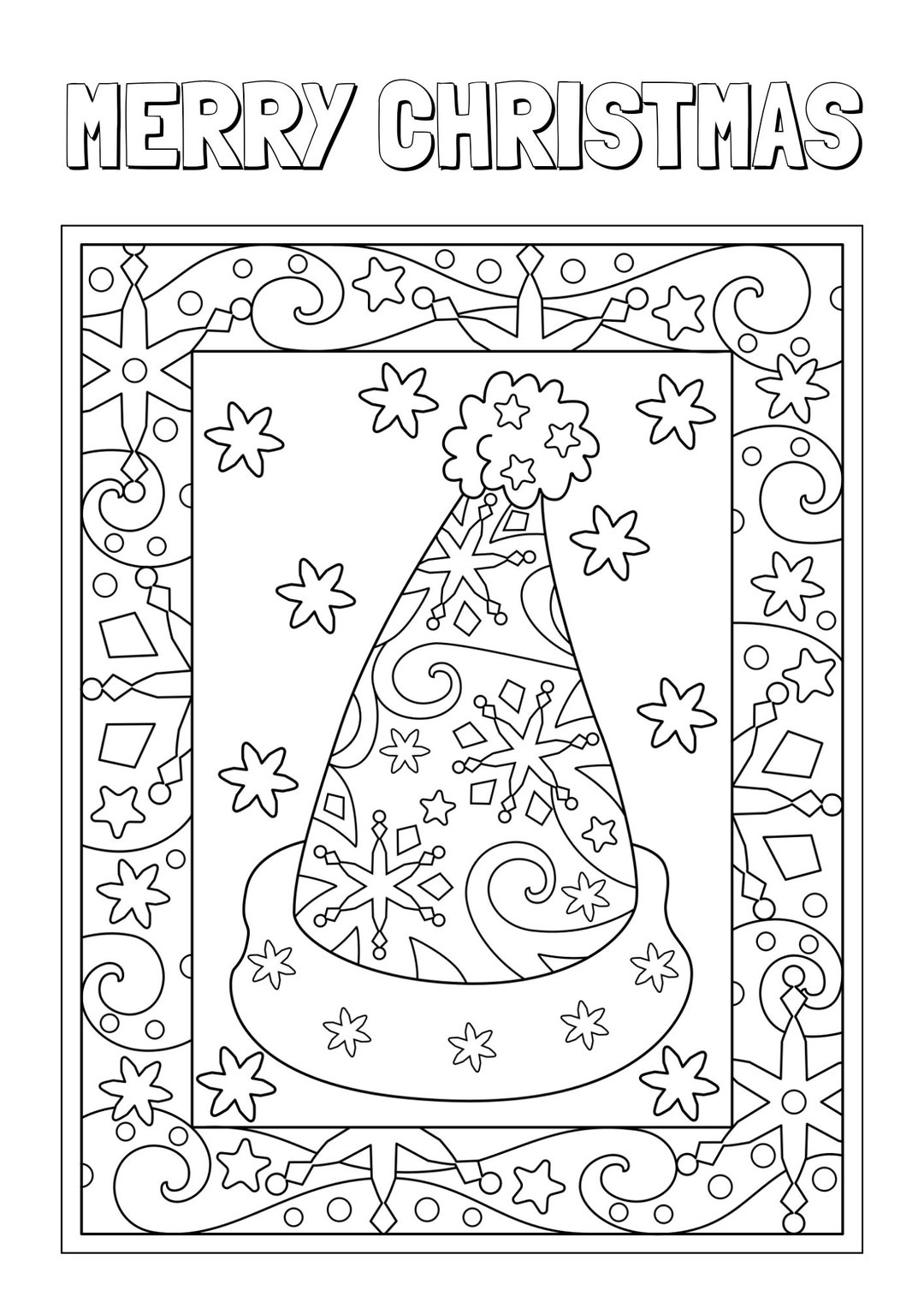 Merry Christmas Coloring Pages Worksheet Set - Etsy