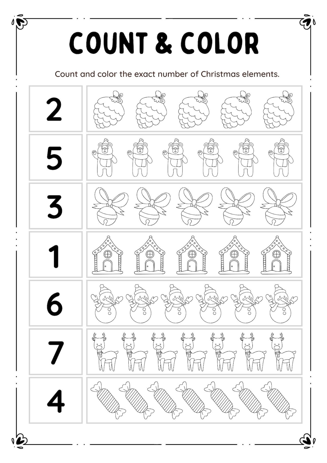 Christmas Color Haven Coloring Pages Worksheet Set - Etsy
