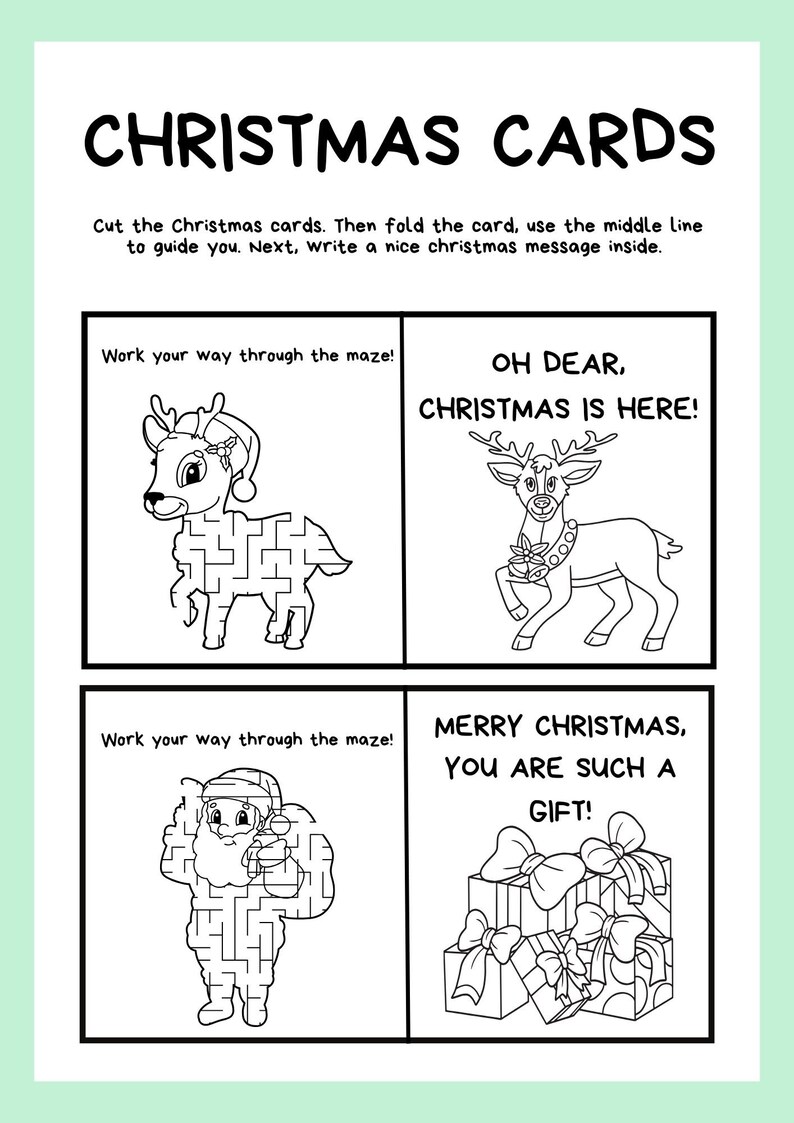 Merry Christmas Coloring Pages Worksheet Set - Etsy