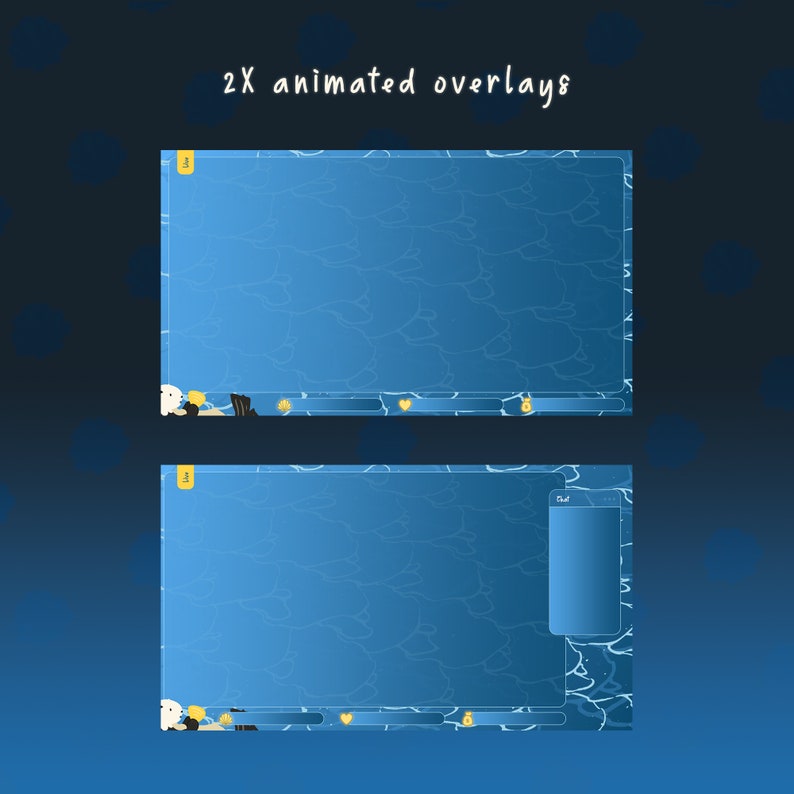 Sea Otter Animated Stream Overlay Pack | Animated Stream Overlay Pack ...