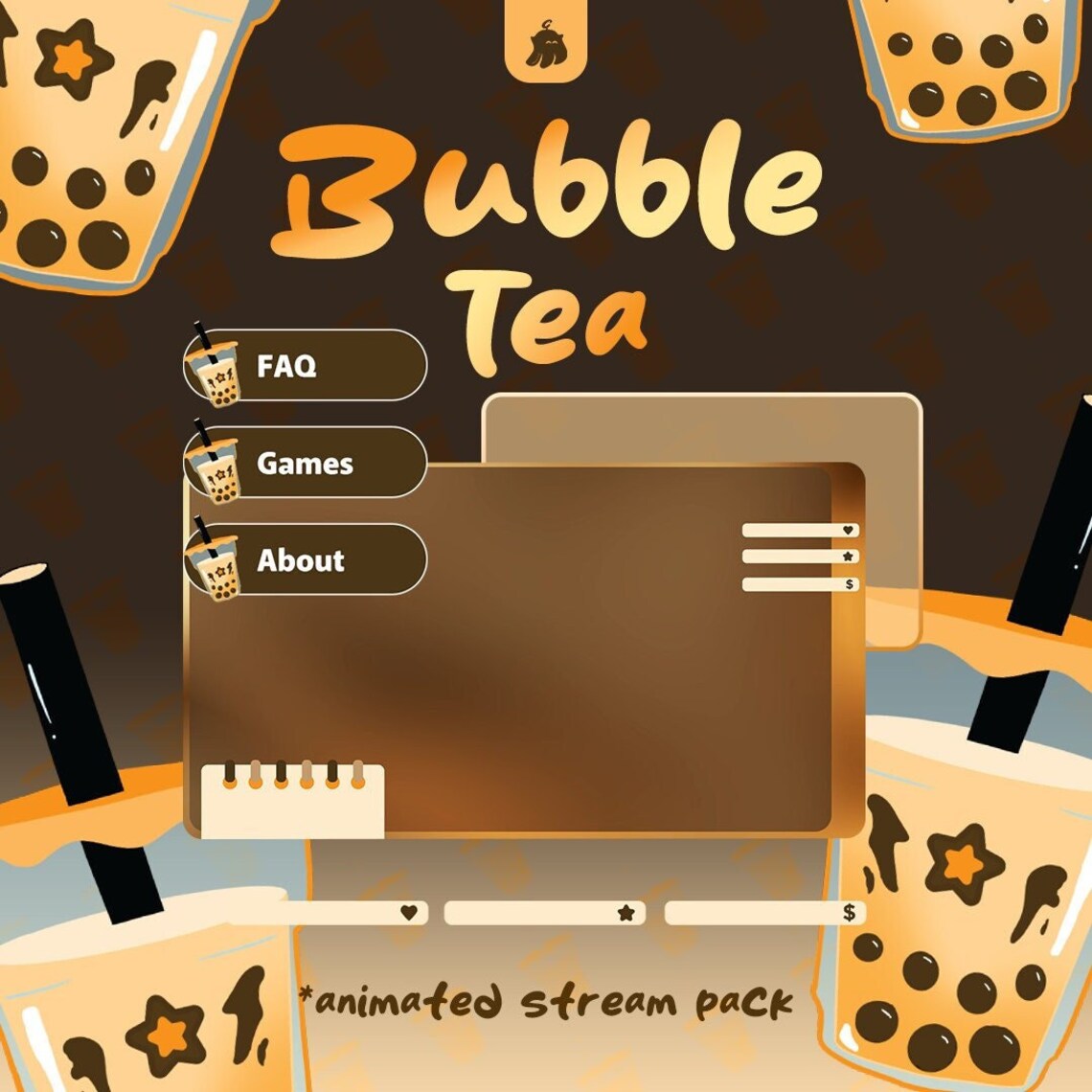 Boba Animated Overlay | Dessert Theme Overlay Pack - Bubble Tea ...