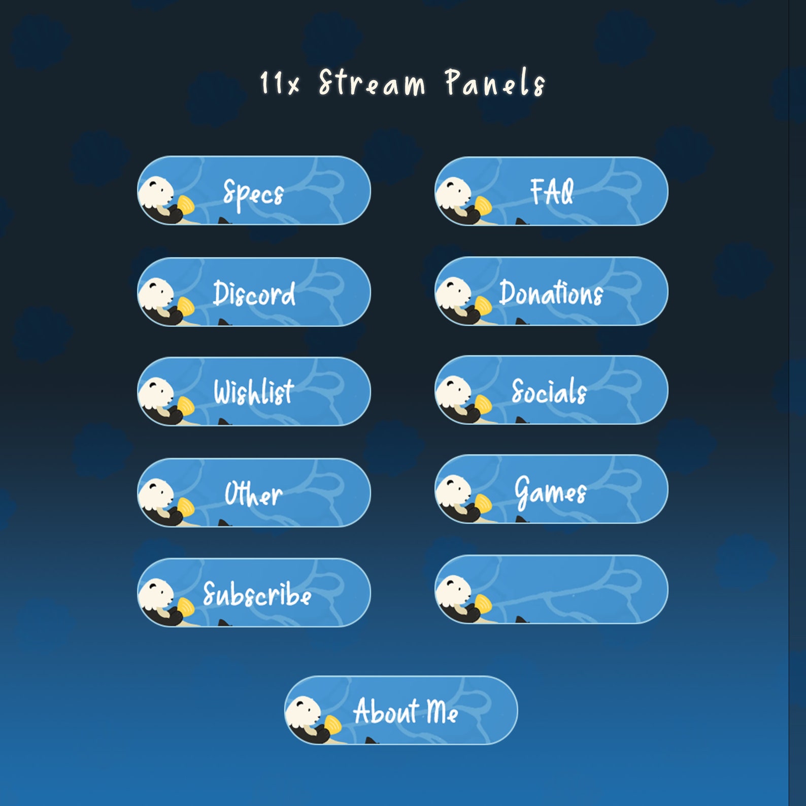 Sea Otter Animated Stream Overlay Pack Animated Stream Overlay Pack ...