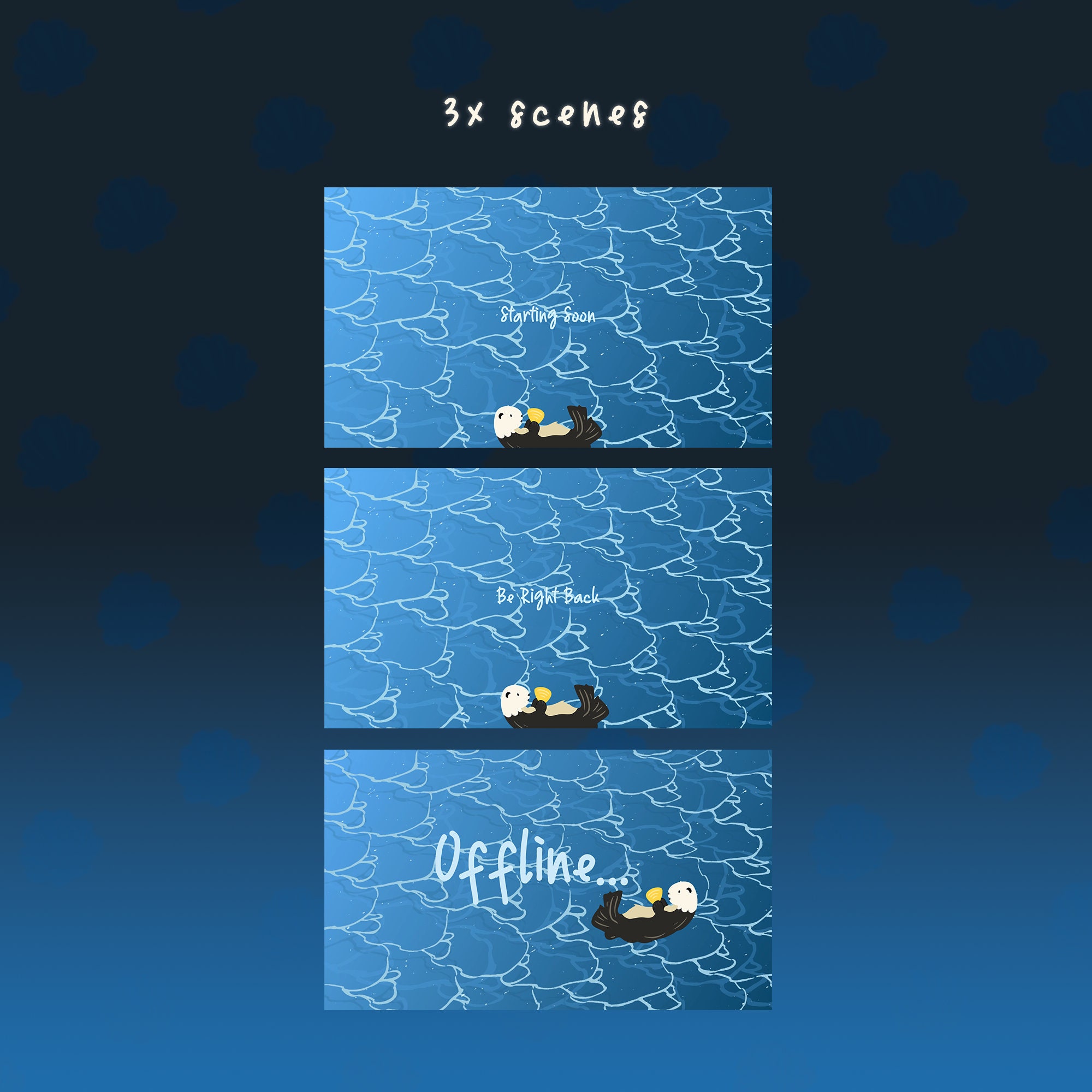 Sea Otter Animated Stream Overlay Pack | Animated Stream Overlay Pack ...