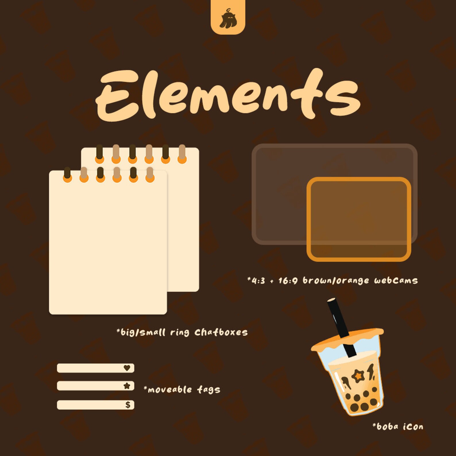 Boba Animated Overlay | Dessert Theme Overlay Pack - Bubble Tea ...