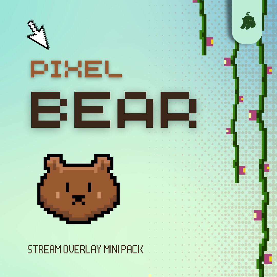 PIXEL BEAR Mini Stream Overlay Pack (3x Animated Elements) - Etsy