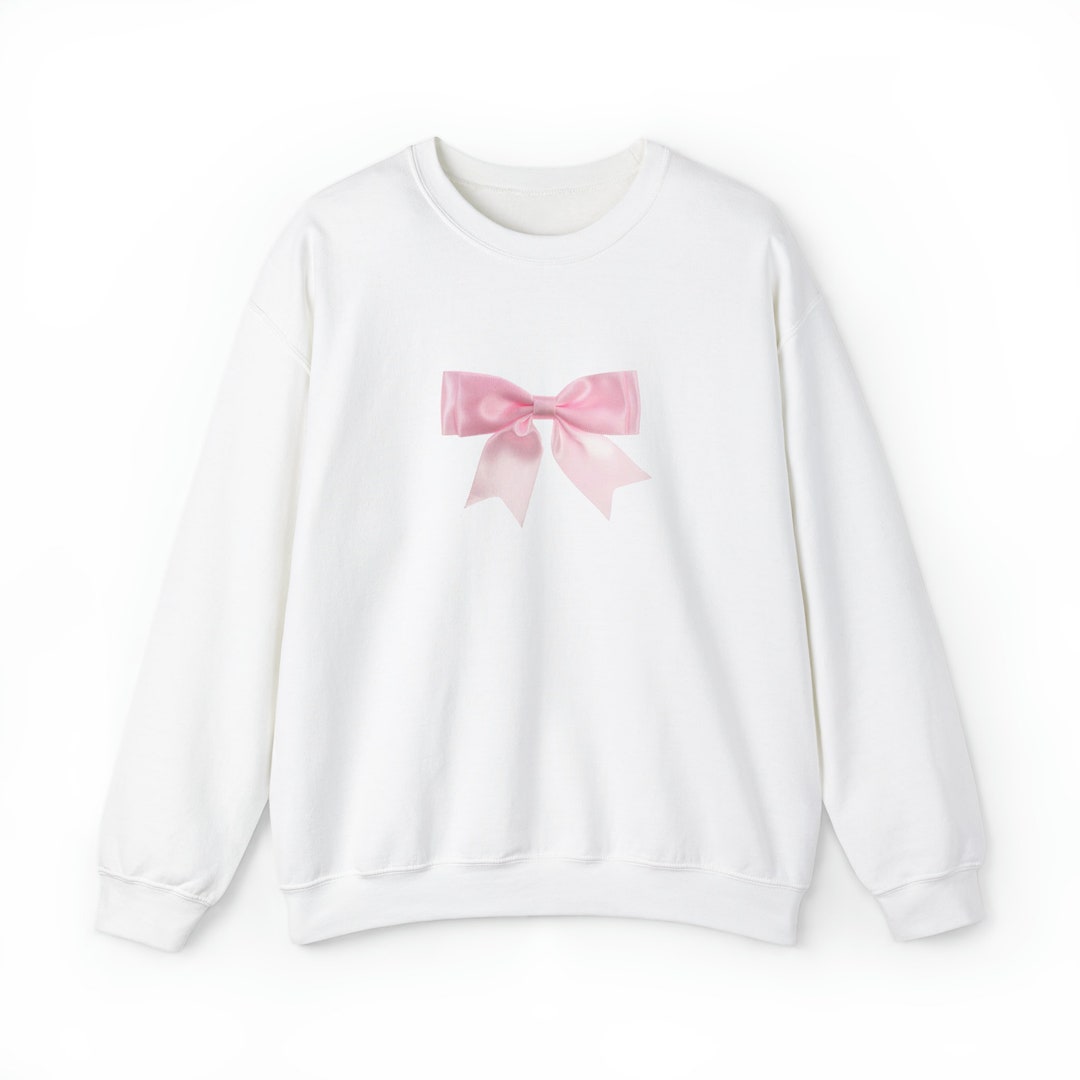 Bow Sweatshirt Coquette Sweatshirt Bow Crewneck Ribbon Etsy